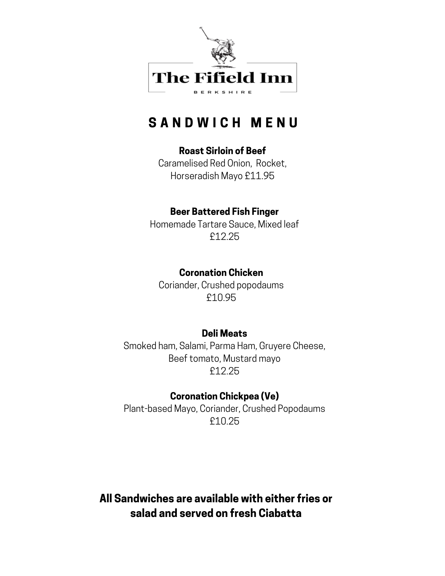 Menu – The Fifield Inn